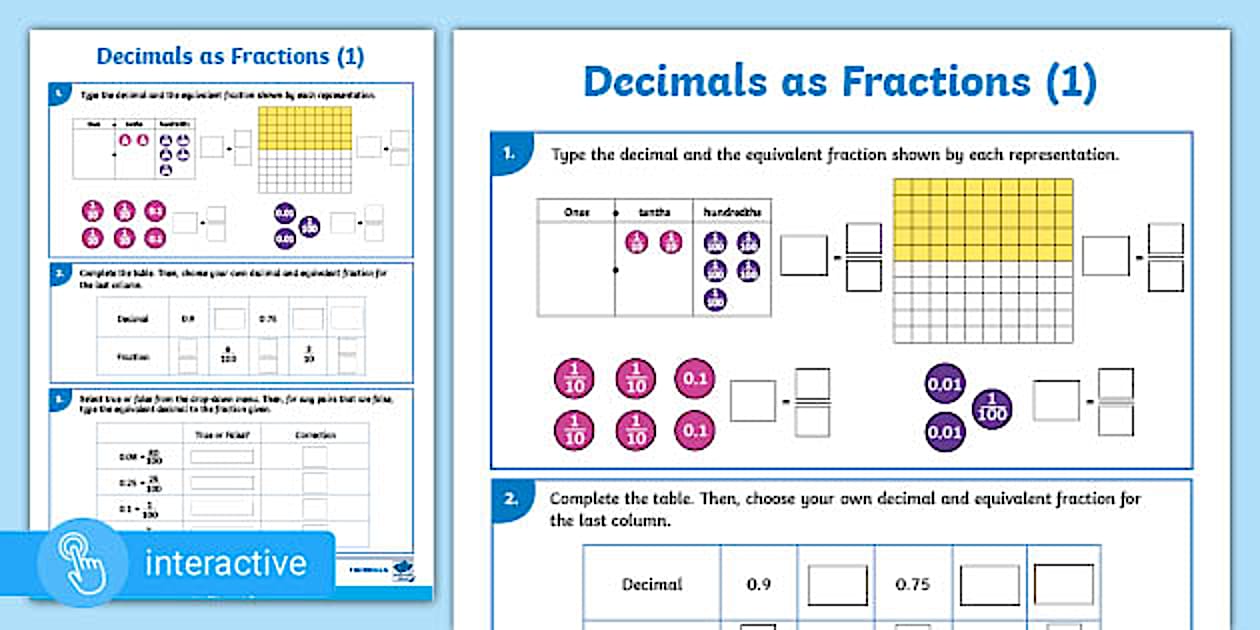 👉 Digital PDF: White Rose Maths Y5 Decimals as Fractions (1)